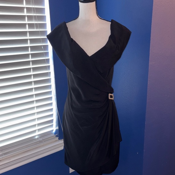 Vintage | Dresses | 98s Topaz Black Offtheshoulder Cocktail Dress ...